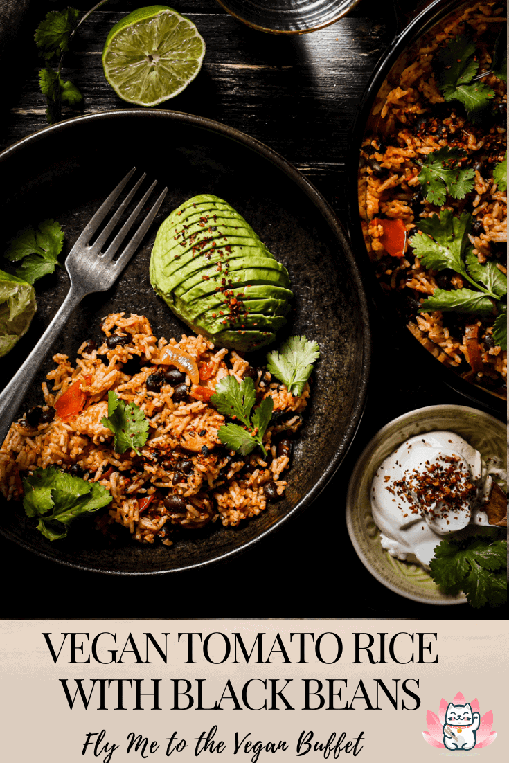 Tomato rice with black beans/ recipe