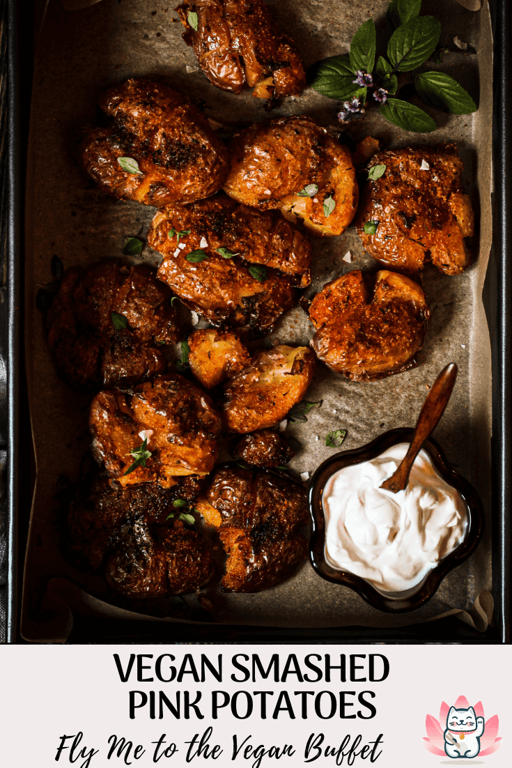 Smashed pink potatoes