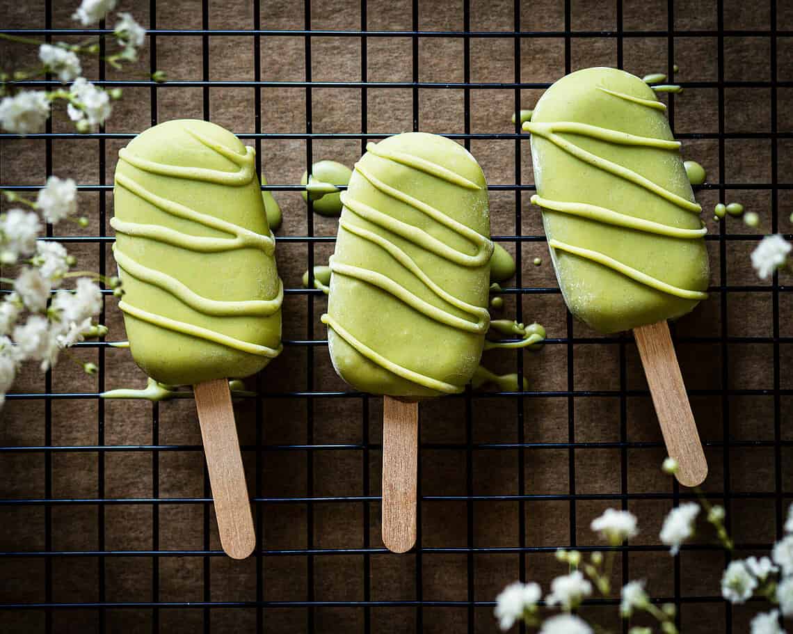 Vegan creamy matcha popsicles/ recipe
