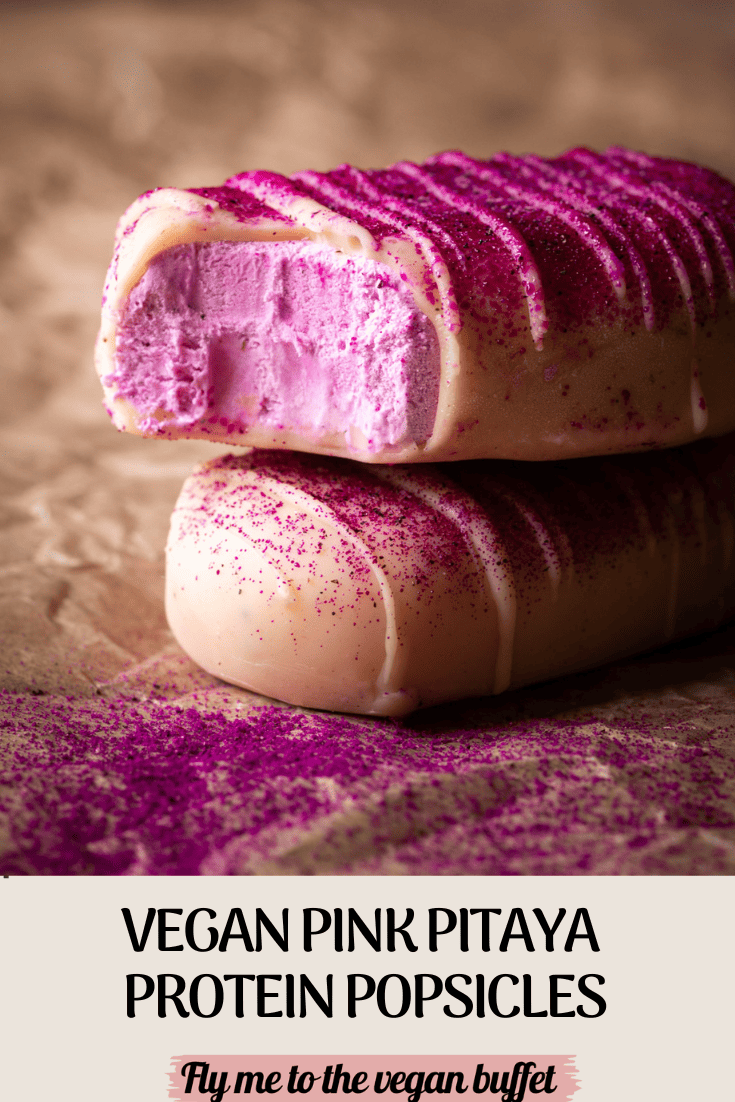 Vegan pink pitaya protein popsicles/ recipe